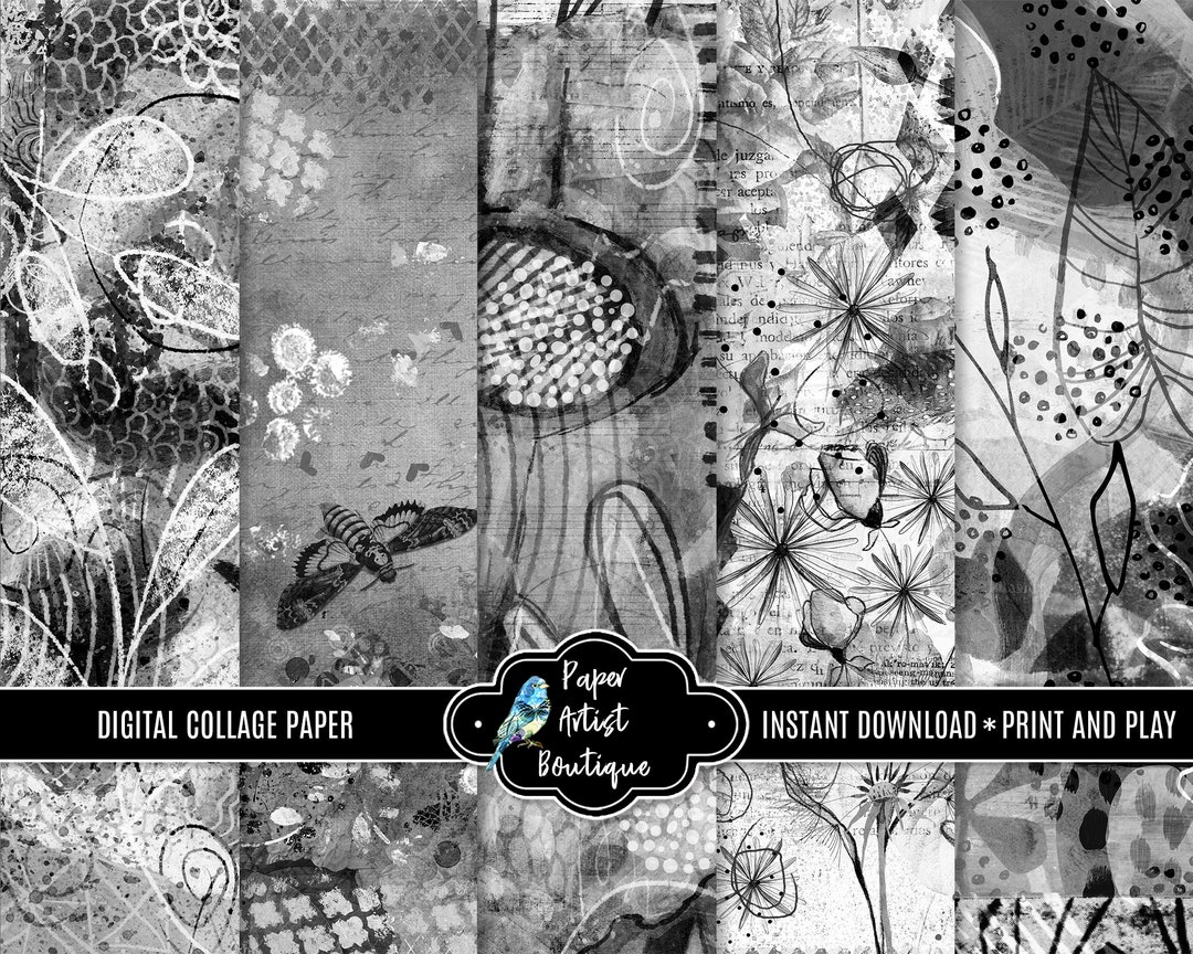 Collage Paper Printable for Scrapbooking Junk Journals Mixed Media Art ...