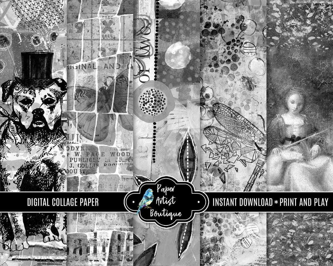 Collage Paper Printable for Scrapbooking Junk Journals Mixed Media Art ...