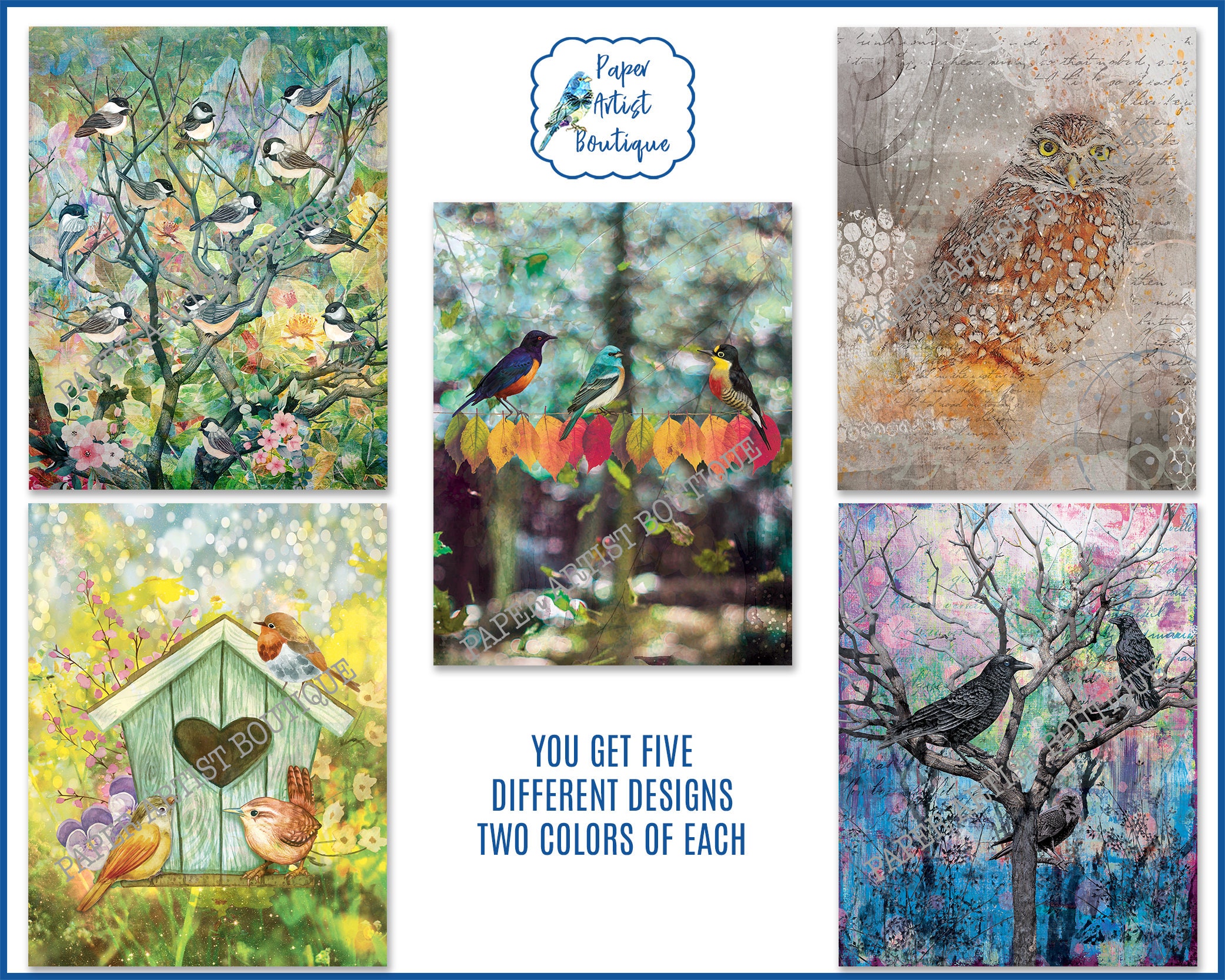 Artist Designed Printable Scrapbooking Journal Collage Papers Set of ...