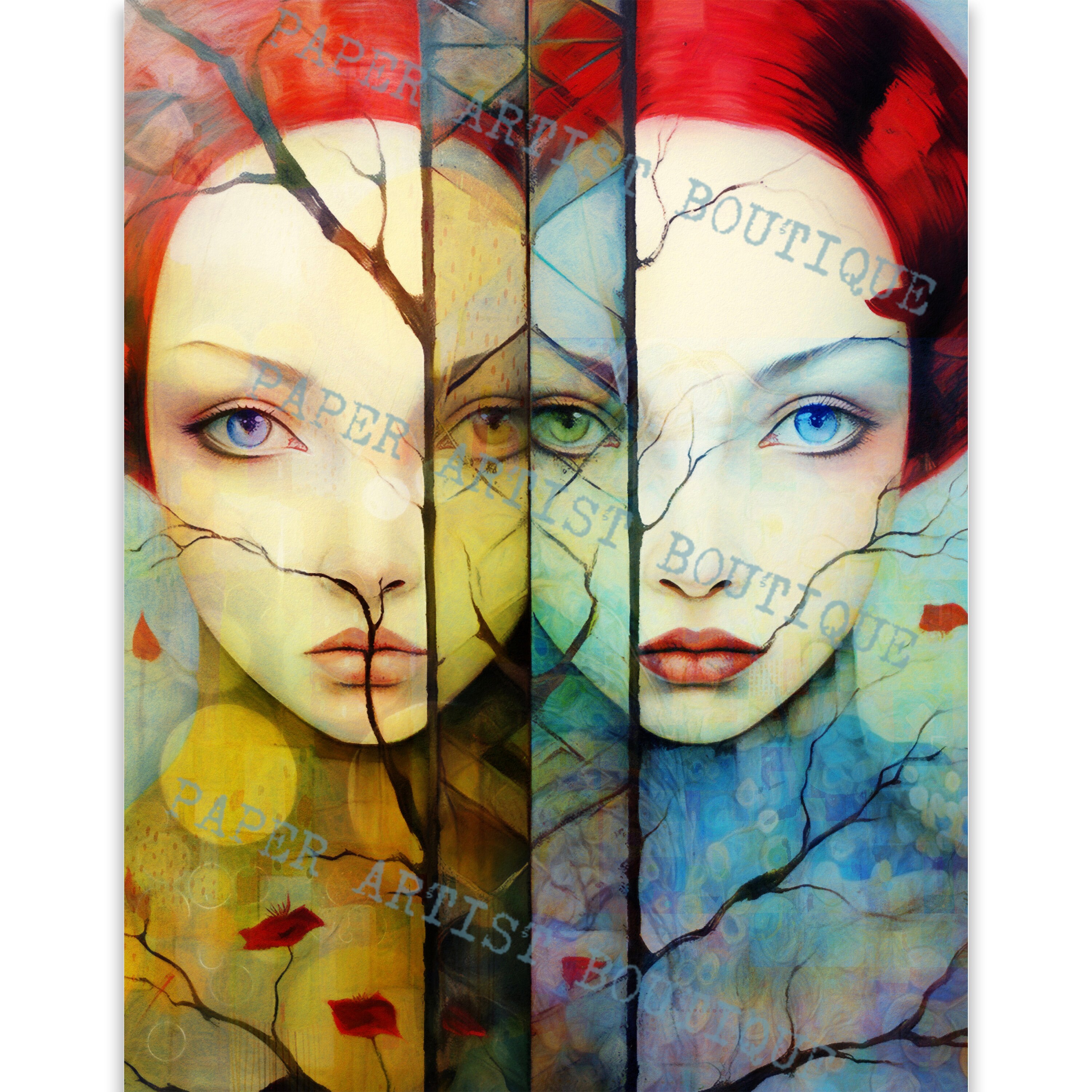 Artistic Twins Collage Papers: Unique Layered Mixed-media Designs for ...