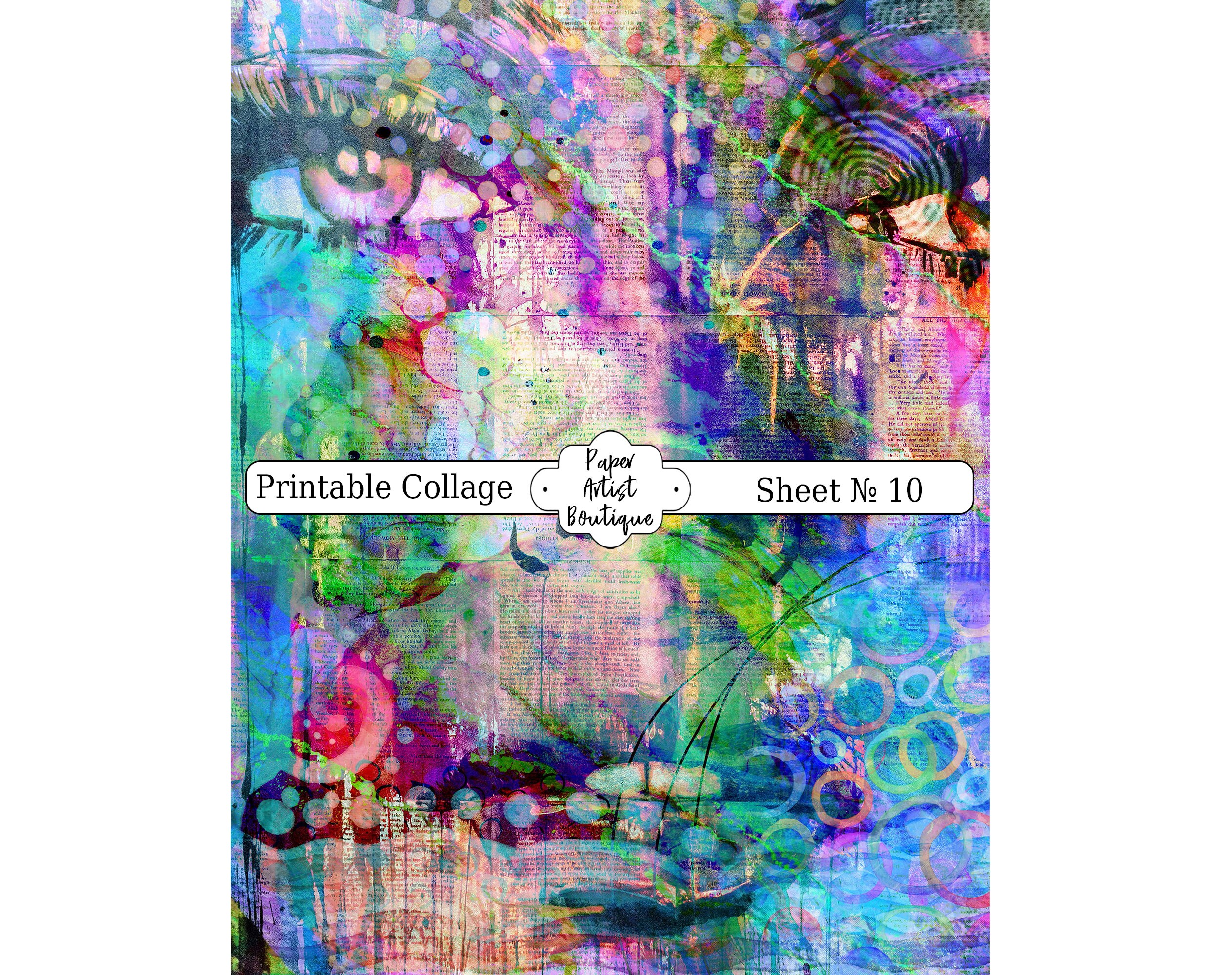 Printable Digital Collage Sheet Number 10 for Scrapbooking, Junk ...