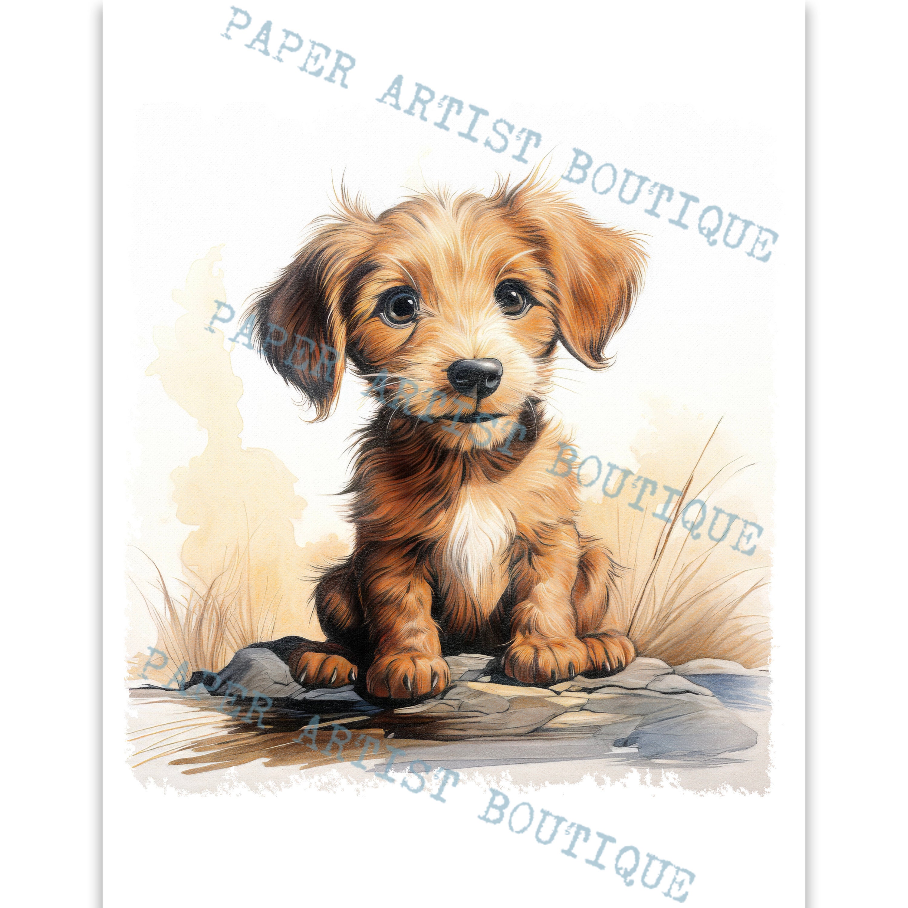 Four Cute Scruffy Dogs Printable Art Downloads for Card Making ...