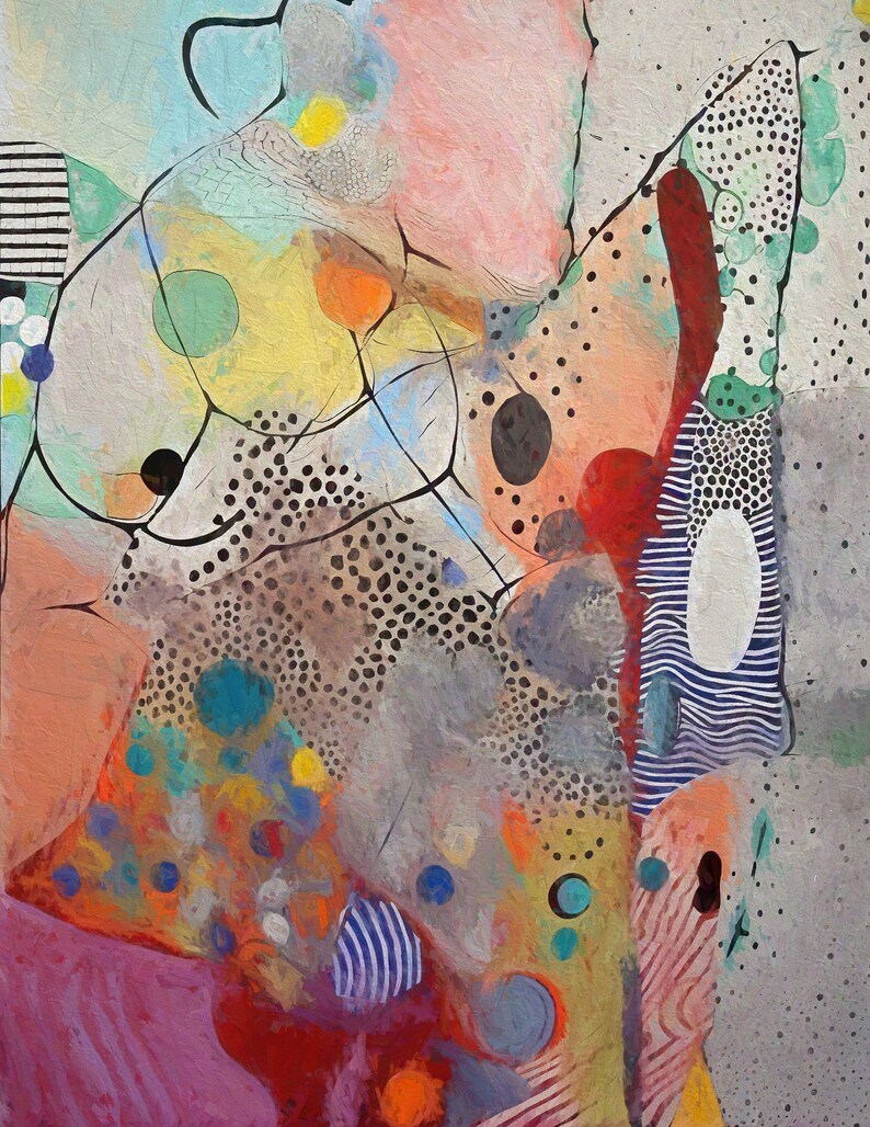 Abstract Collage Paper Pack 5 Sheets Colorful Printable for - Etsy