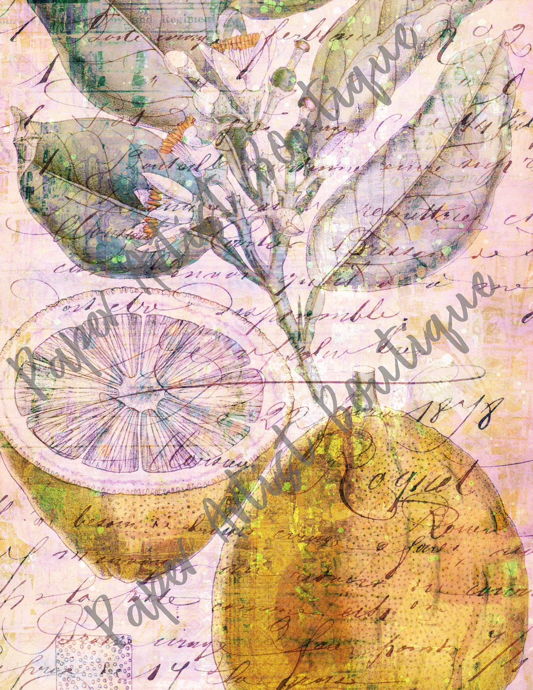 Botanical Collage Sheet Printable Number B9 for Junk Journals - Etsy