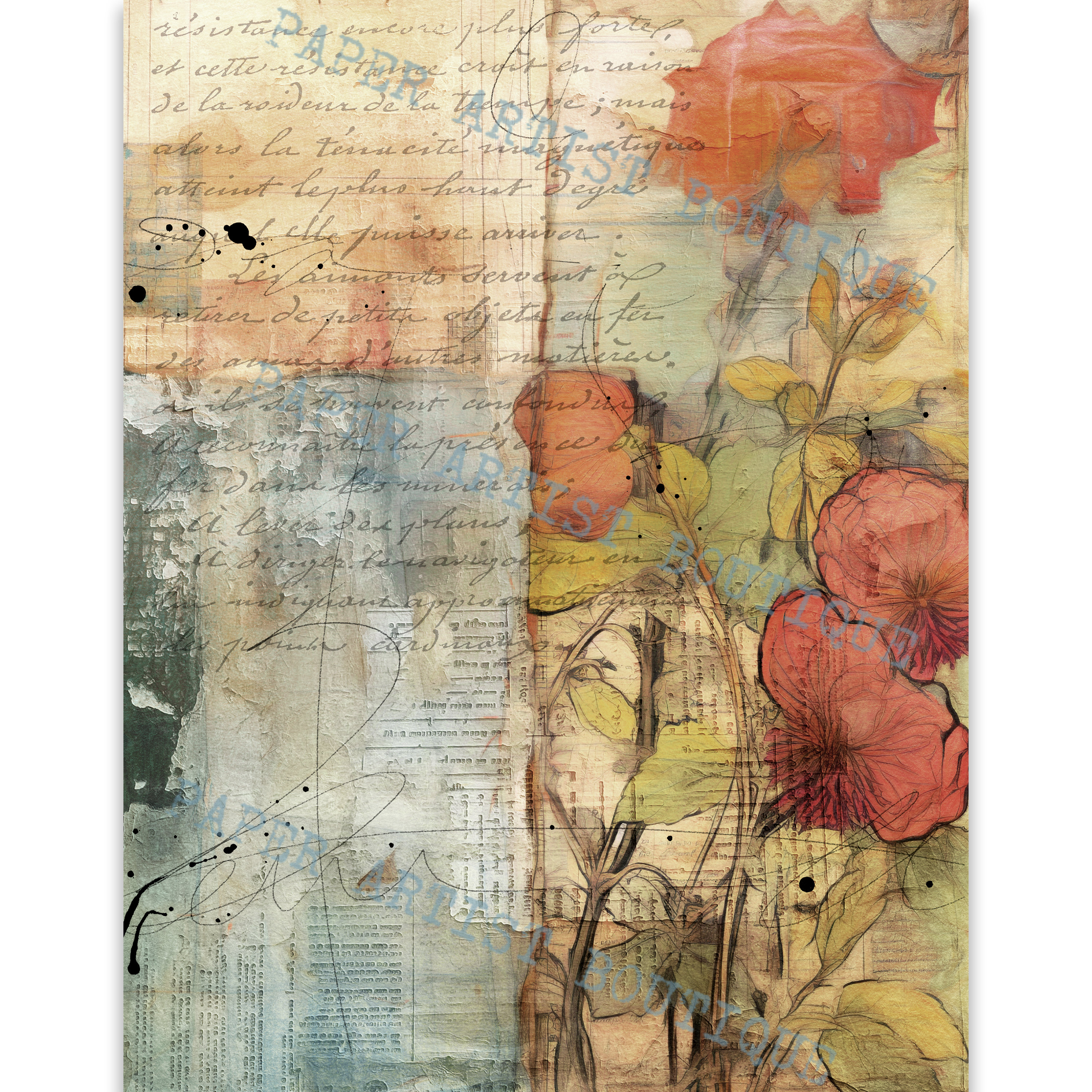 Nature Backgrounds Printable Collage Paper, Five Sheets for Art, Crafts ...