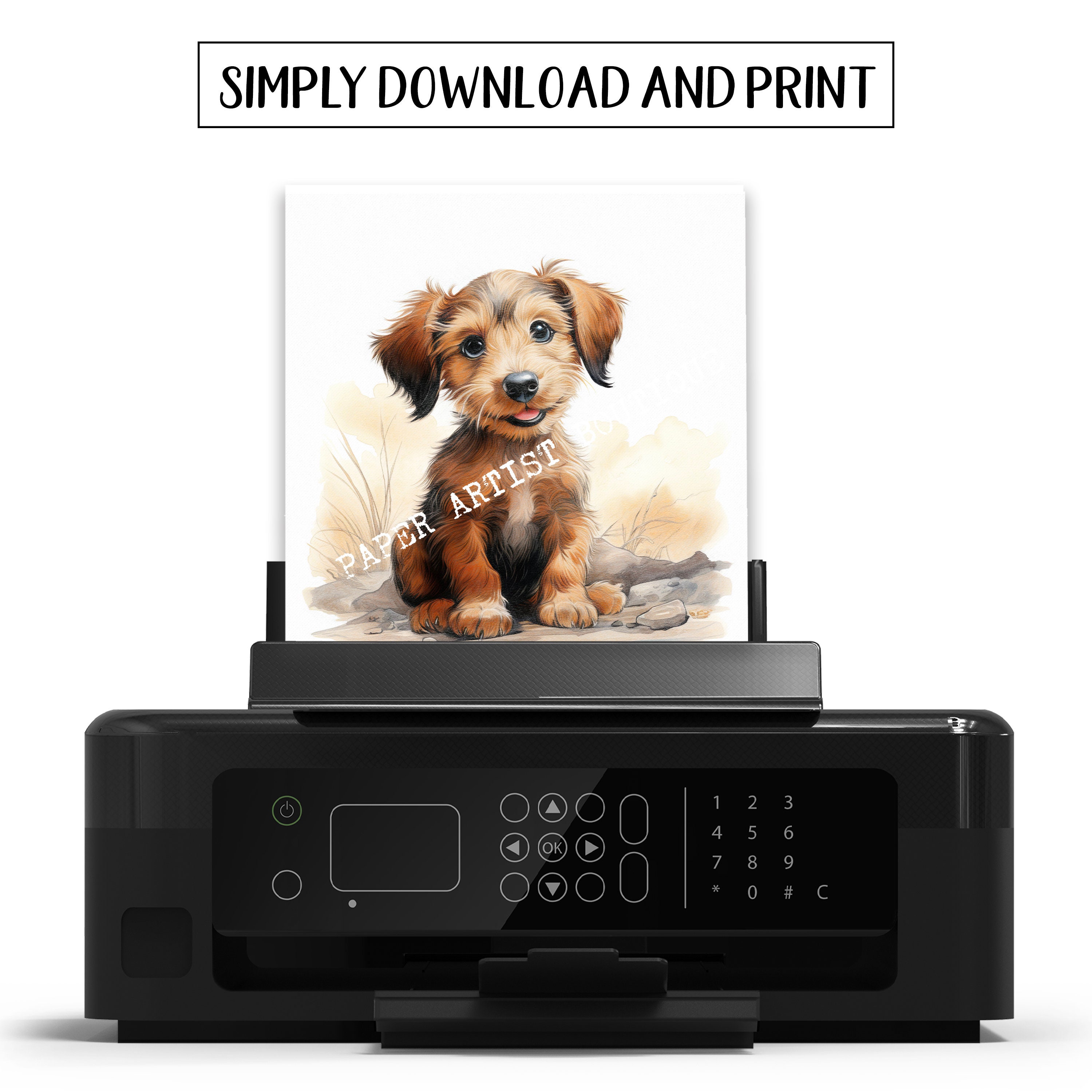 Four Cute Scruffy Dogs Printable Art Downloads for Card Making ...