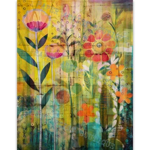 Flowery Nature Backgrounds Printable Collage Paper, Five Sheets for Art ...