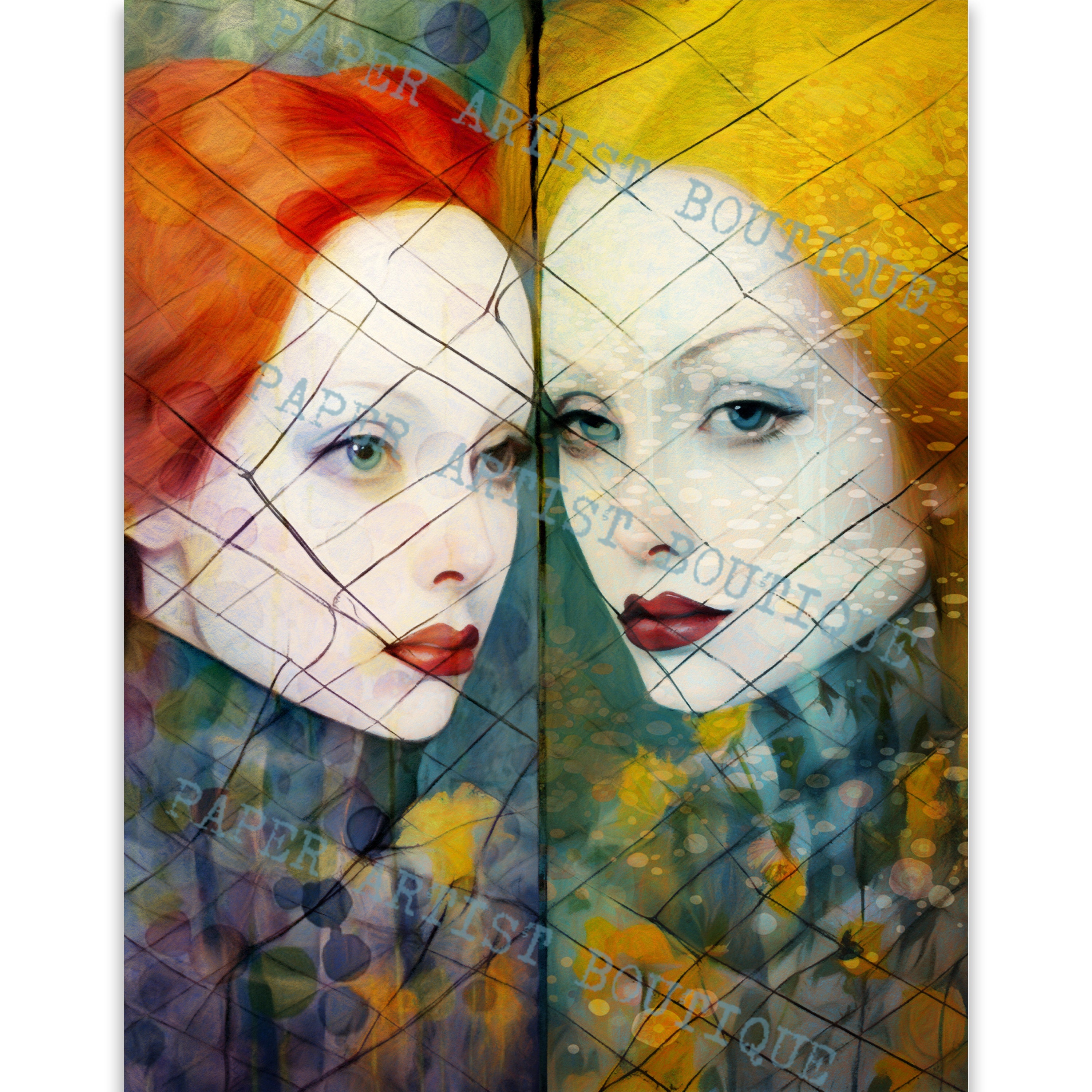 Artistic Twins Collage Papers: Unique Layered Mixed-media Designs for ...