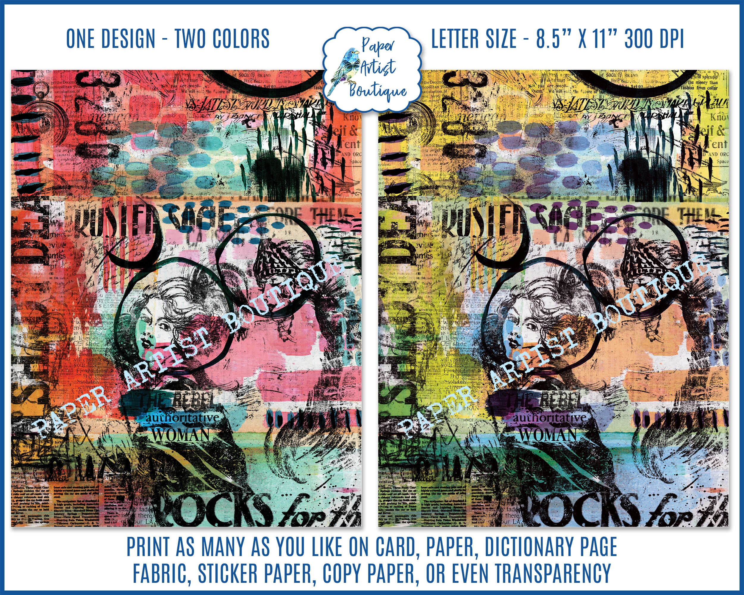 Visual Arts Printing & Printmaking Letter Size 2 Sheets Collage Paper ...