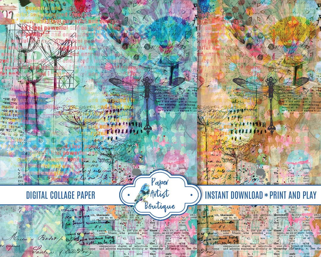 Printable Collage Paper for Scrapbooking Junk Journals Mixed Media Art ...