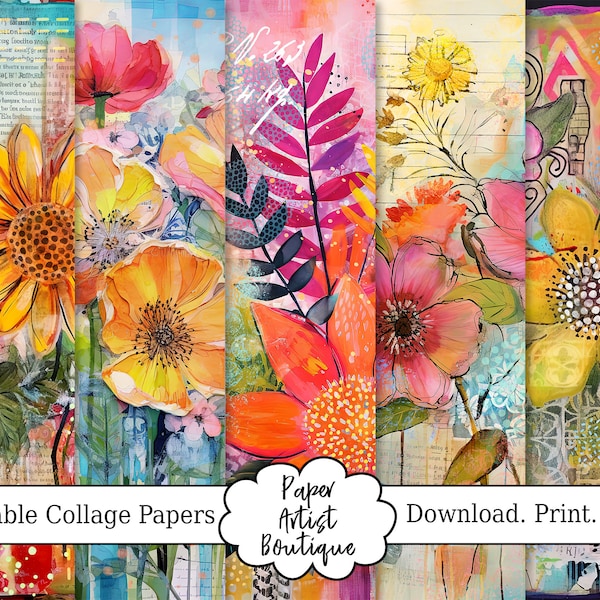 Floral Mixed Media - Etsy