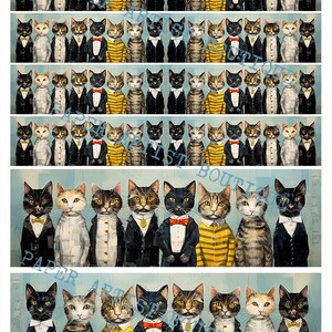Cats & Kittens Printable Collage Paper Fun Washi Style Tape Set 3 - Etsy