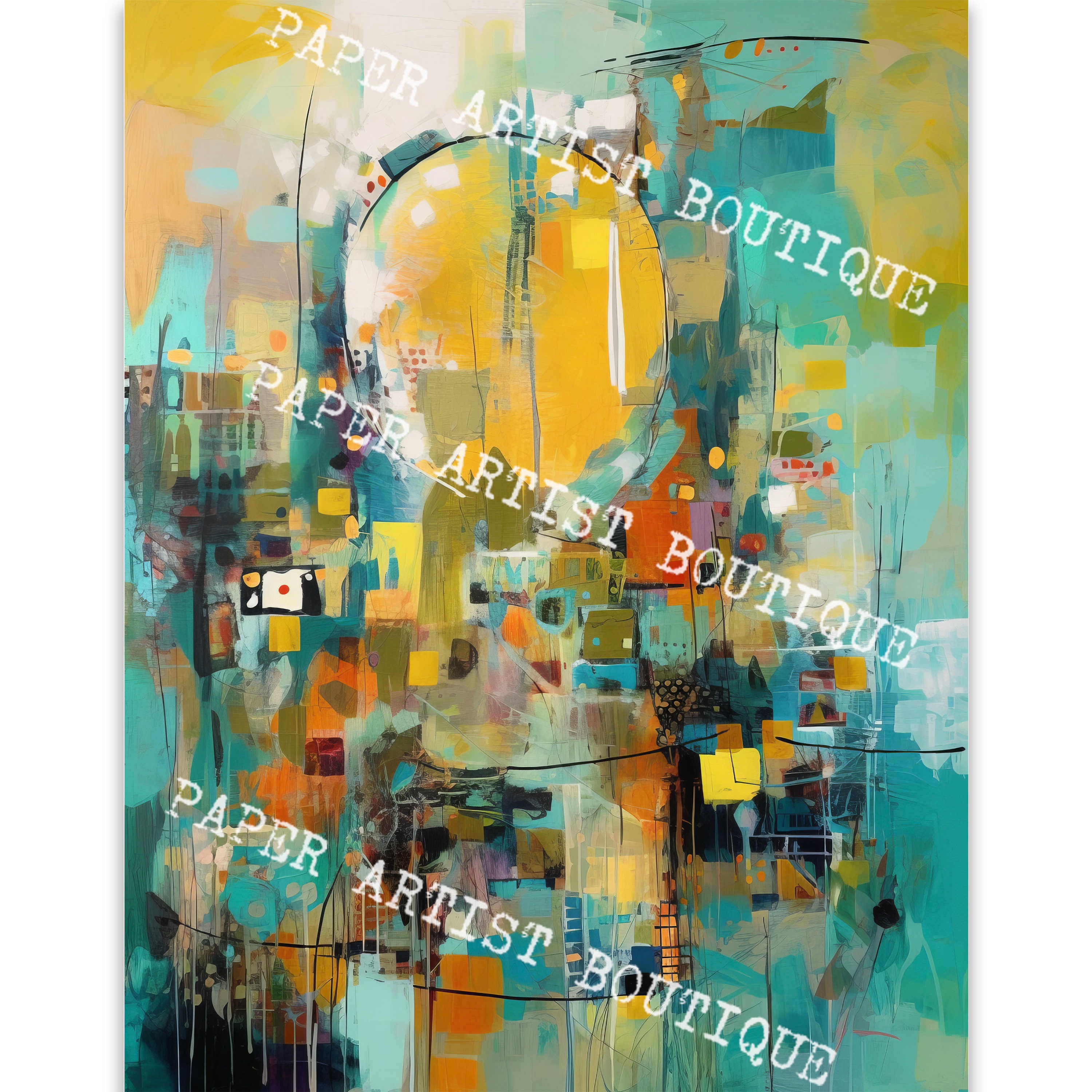 Collage Paper Pack 5 Sheets Printable Abstract Art for Scrapbooking ...