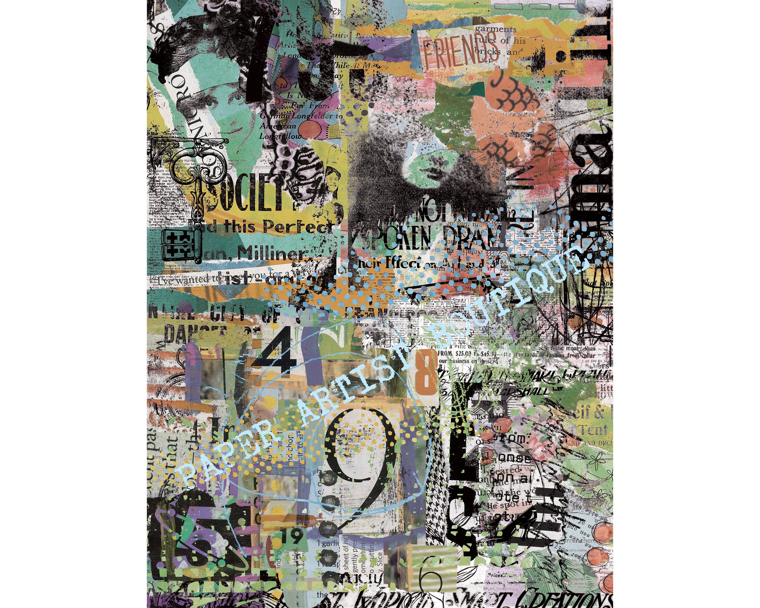 Printable Digital Collage Paper for Scrapbooking Junk Journals Mixed ...