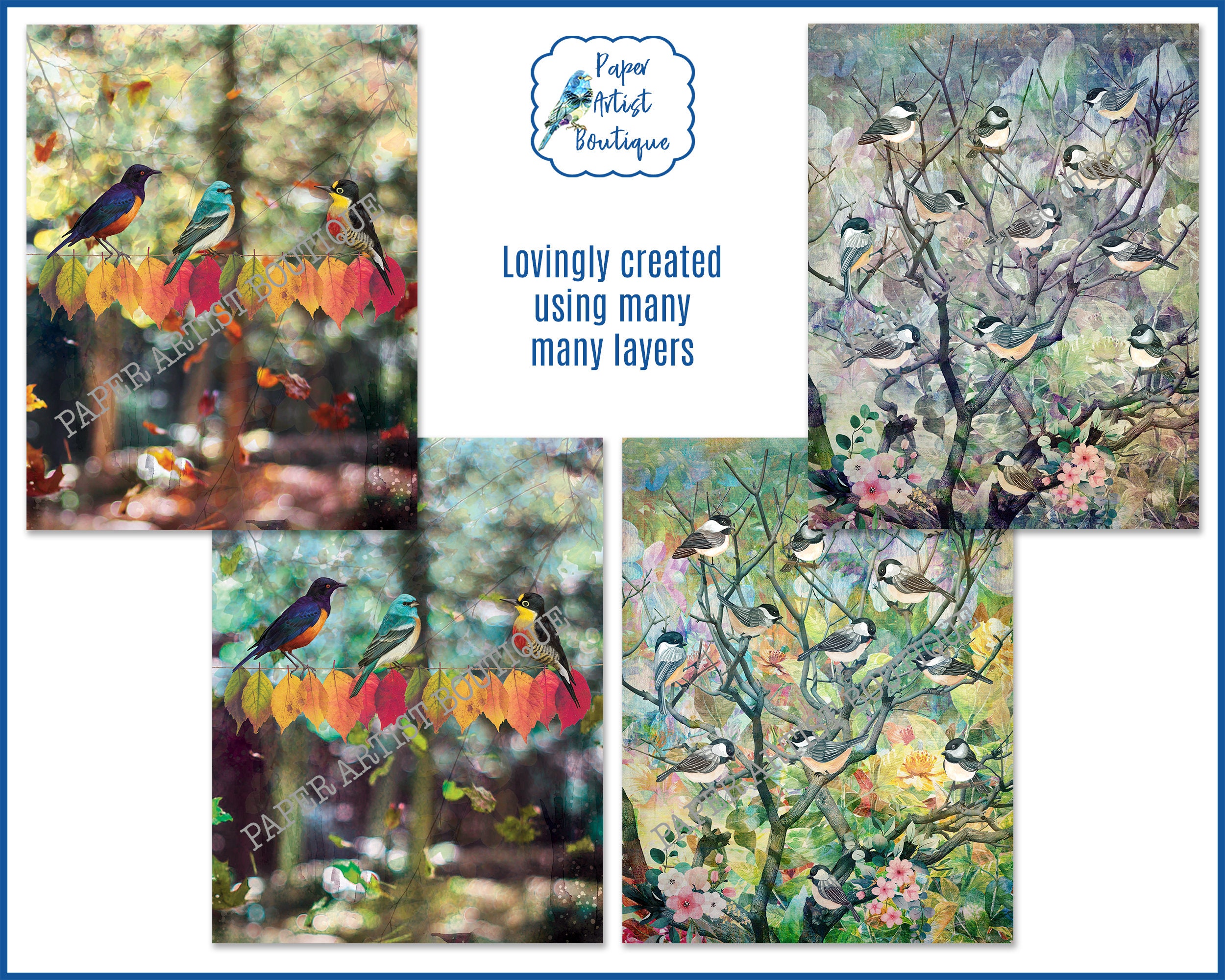 Artist Designed Printable Scrapbooking Journal Collage Papers Set of ...