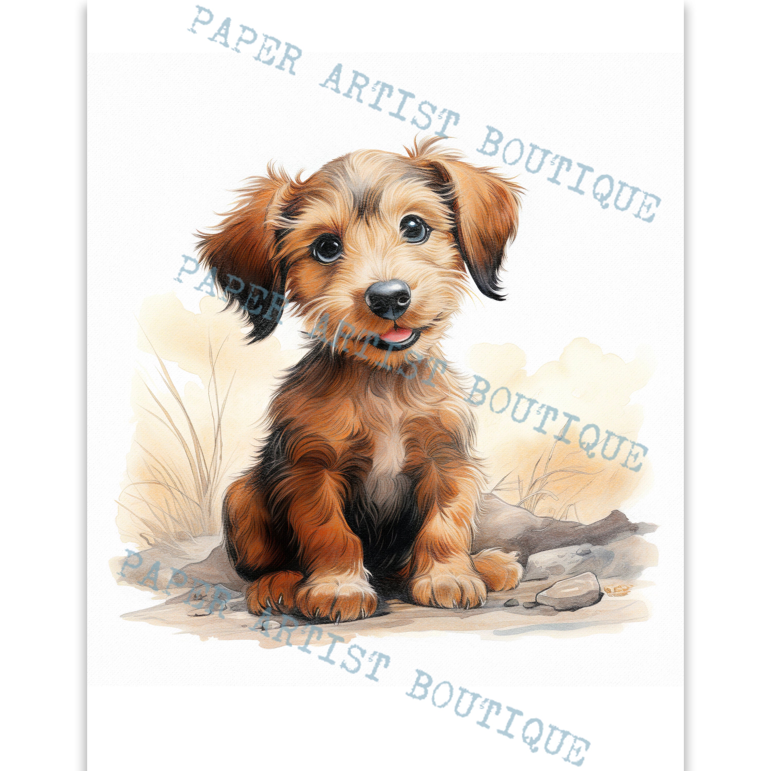 Four Cute Scruffy Dogs Printable Art Downloads for Card Making ...