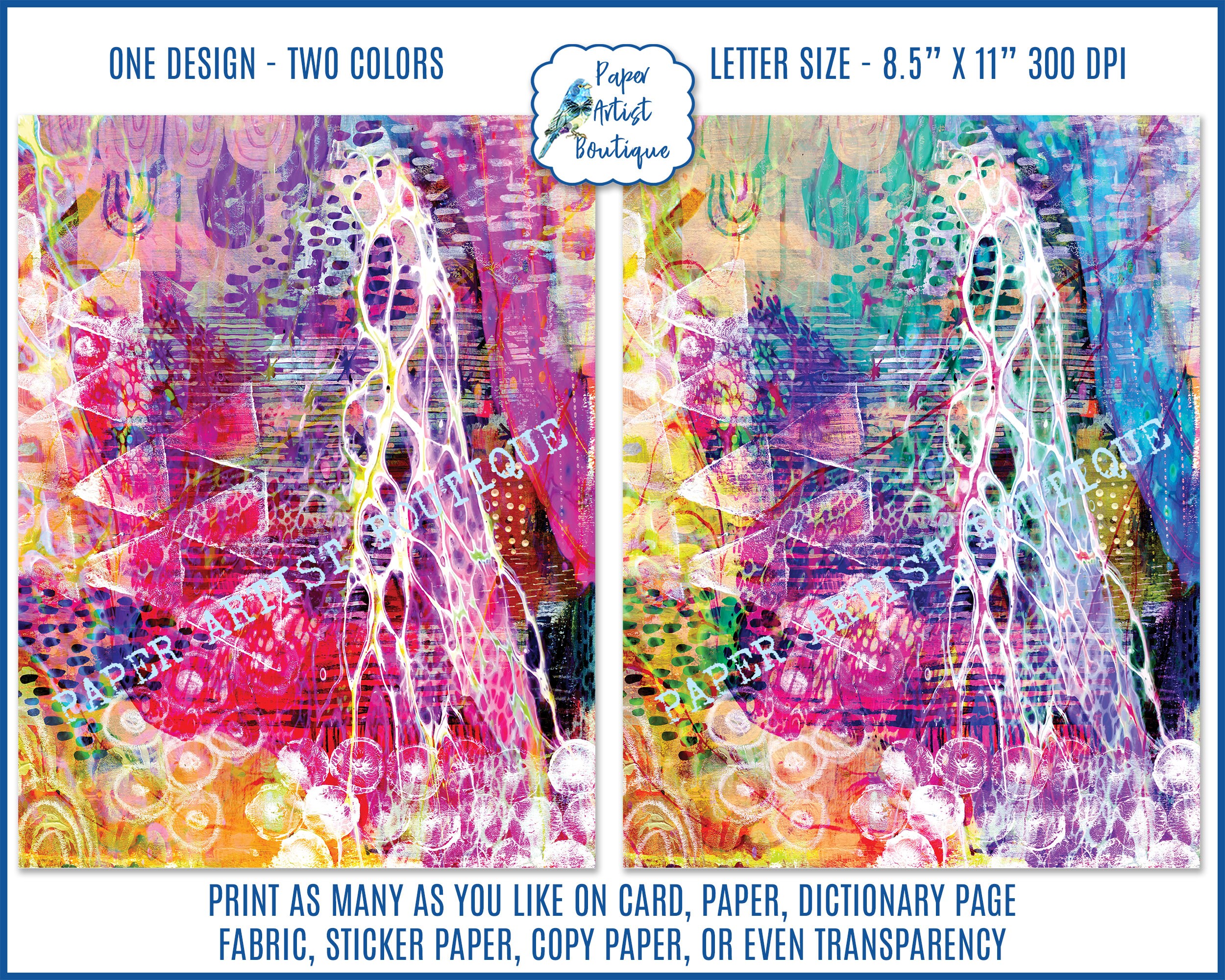 Printable Collage Paper Designed by Artist for Scrapbooking - Etsy