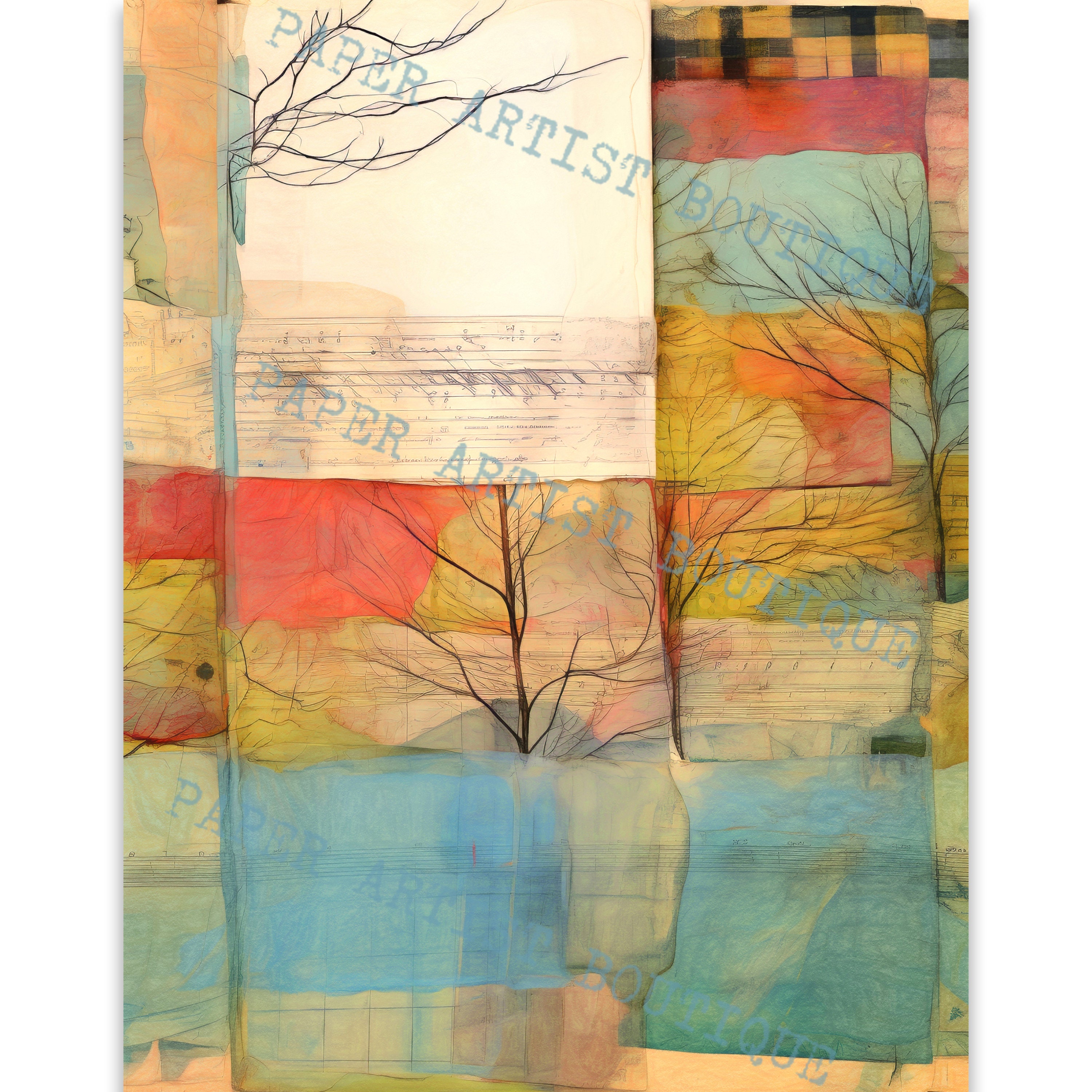 Nature Backgrounds Printable Collage Paper, Five Sheets for Art, Crafts ...