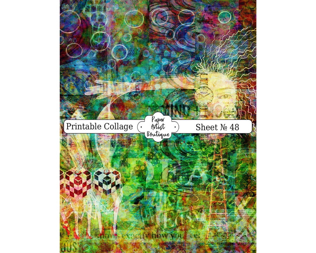 Printable Digital Collage Sheet Number 48 for Scrapbooking, Junk ...