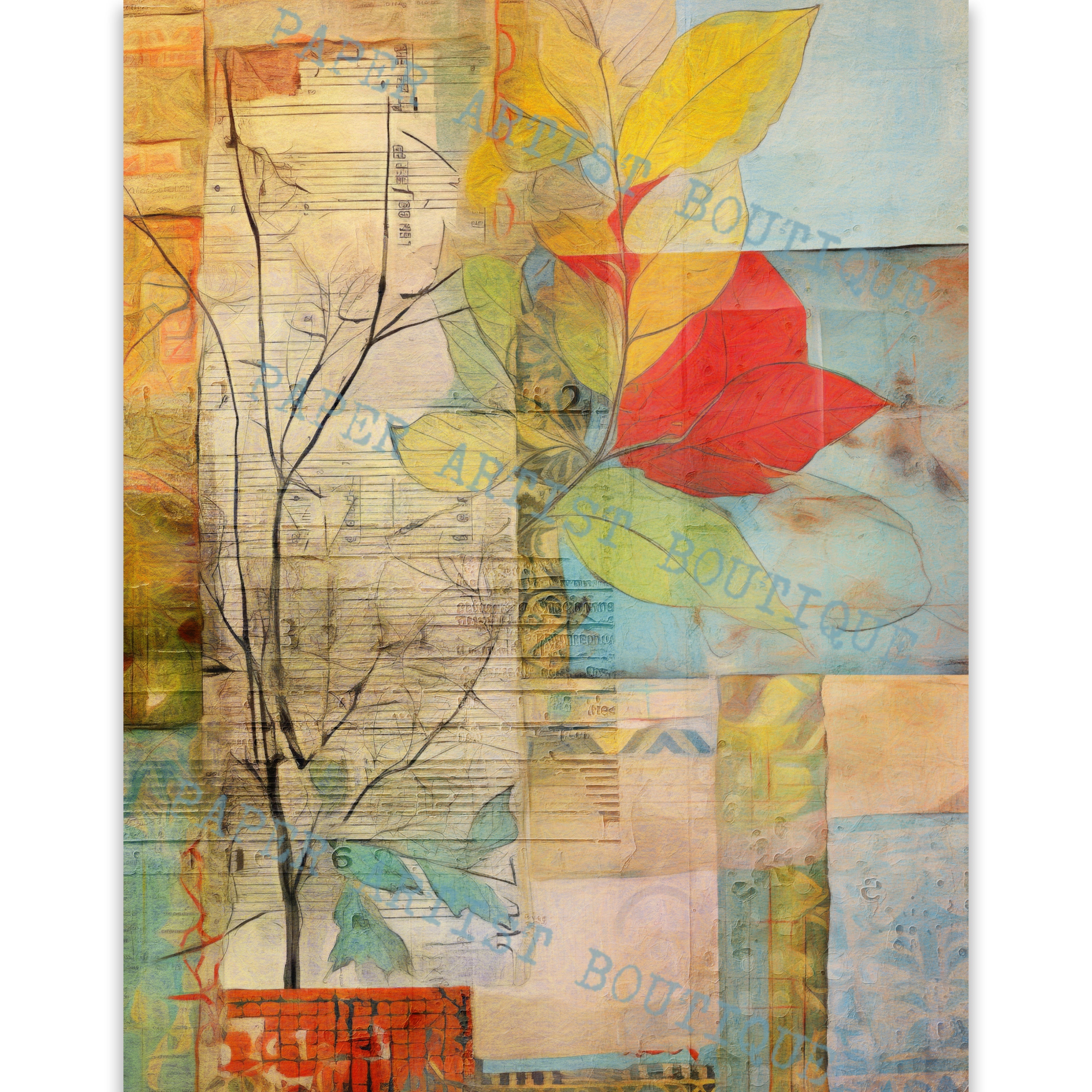 Nature Backgrounds Printable Collage Paper, Five Sheets for Art, Crafts ...