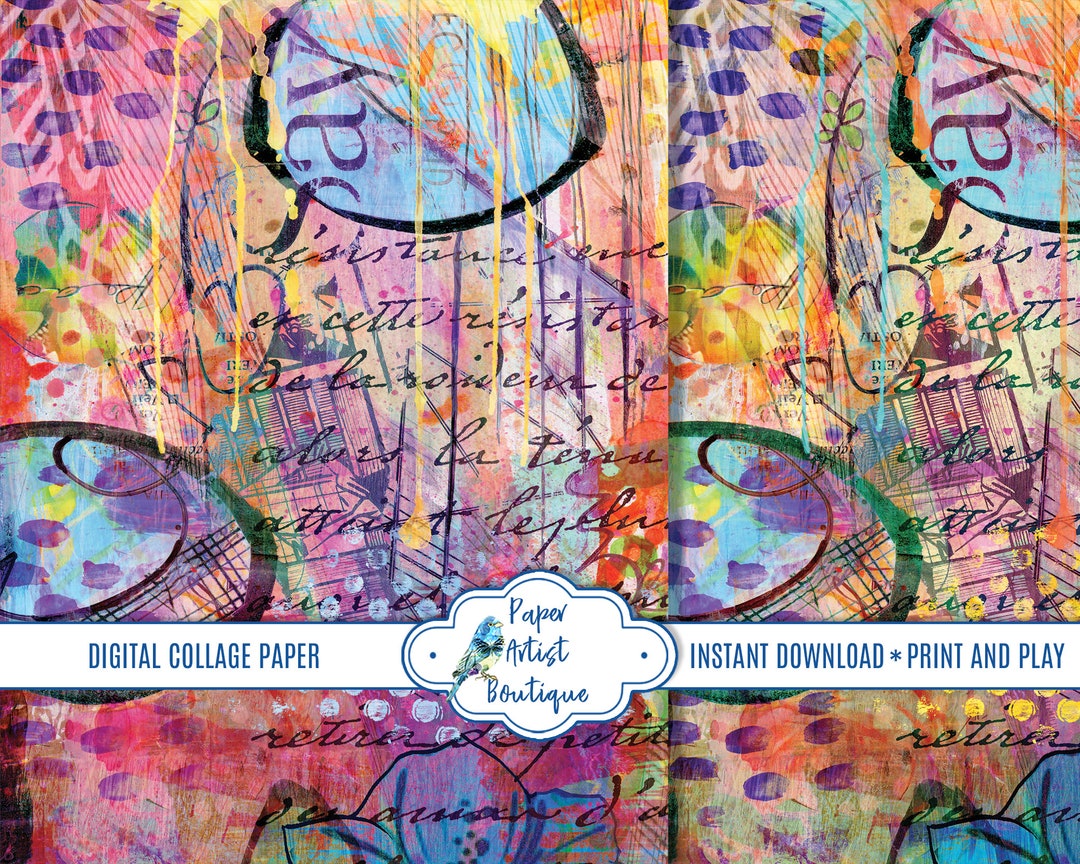 Printable Collage Paper for Scrapbooking Junk Journals Mixed Media Art ...