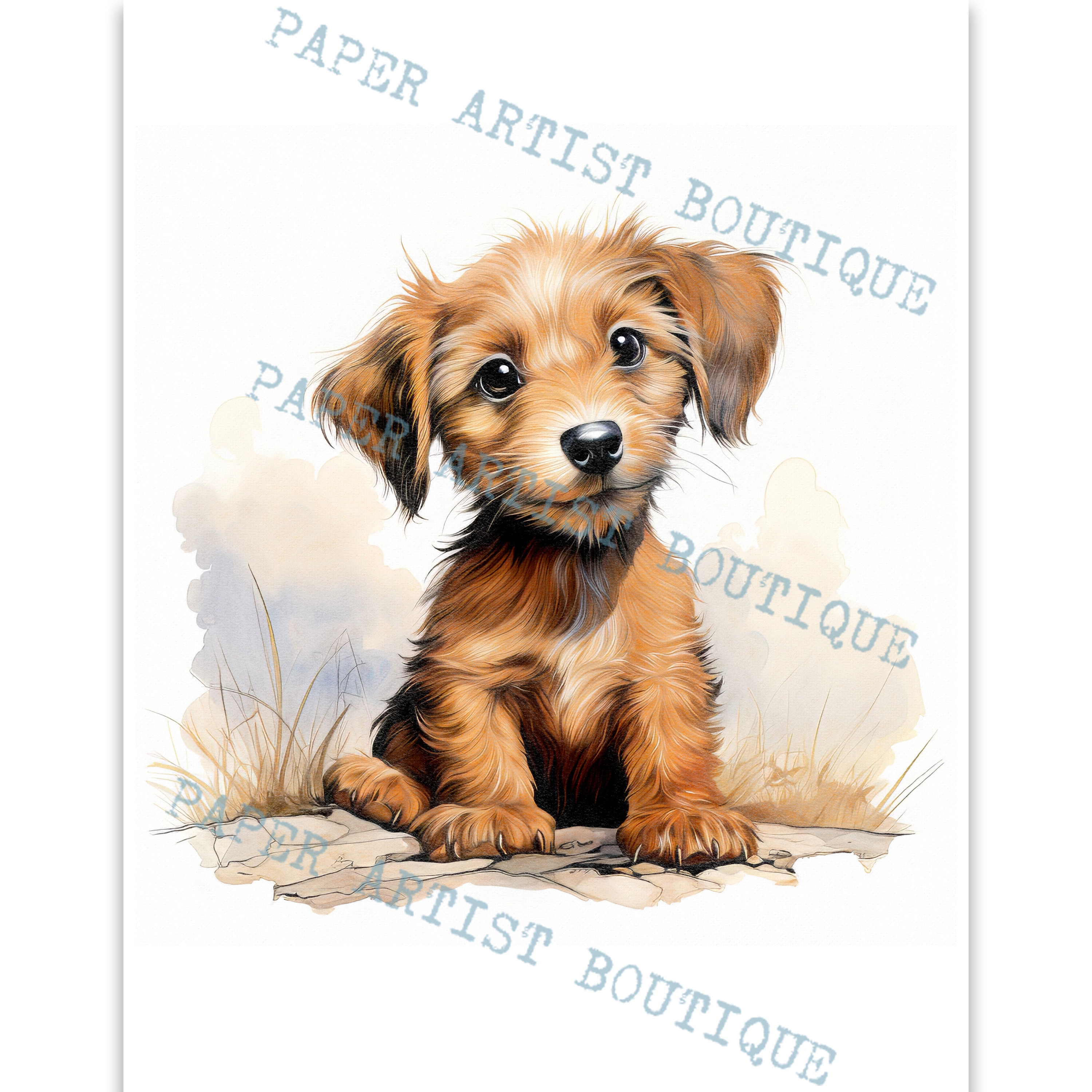 Four Cute Scruffy Dogs Printable Art Downloads for Card - Etsy