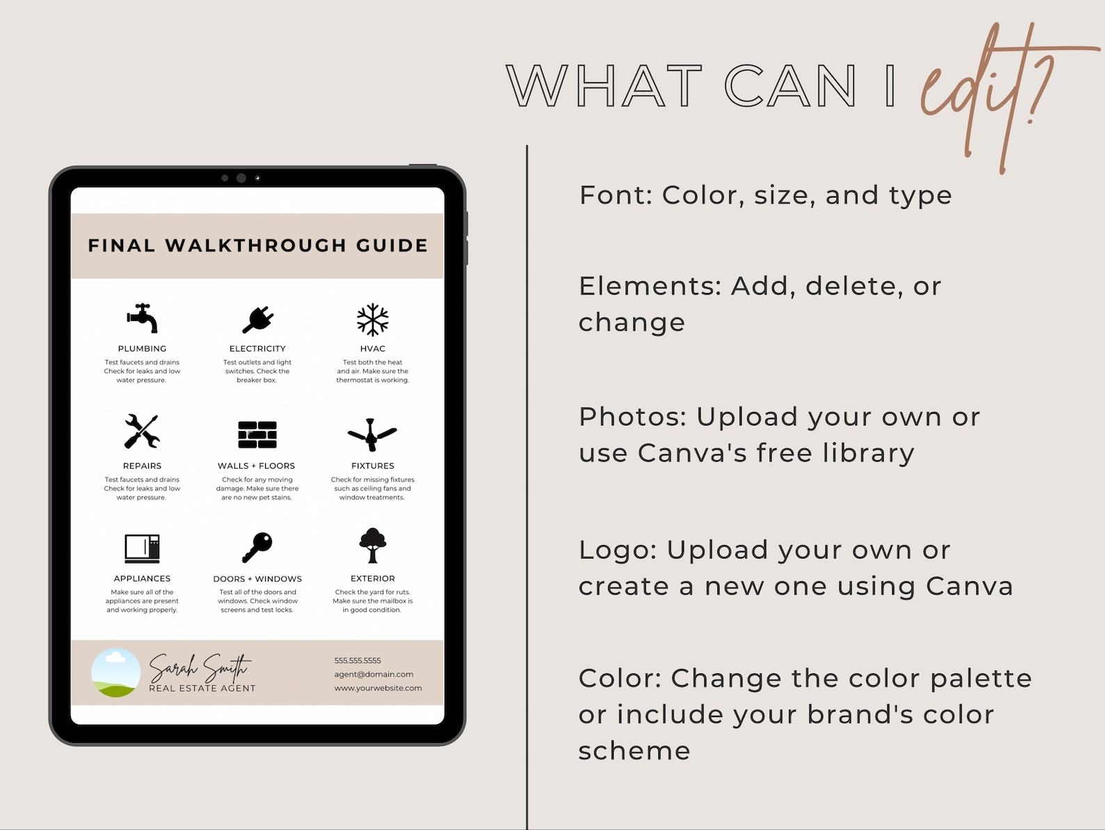Final Walkthrough Guide Canva Template Home Buyer Guide | Etsy