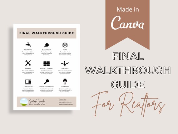 Final Walkthrough Guide Canva Template Home Buyer Guide | Etsy