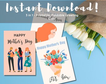 Printable Mother’s Day Greeting Card, Instant Download 7x5inch Card ...