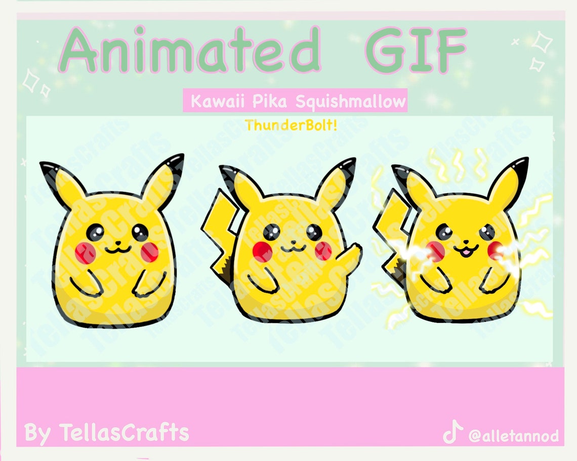 Kawaii Twitch Animated GIF Electric Type Thunderbolt for Stream Discord ...