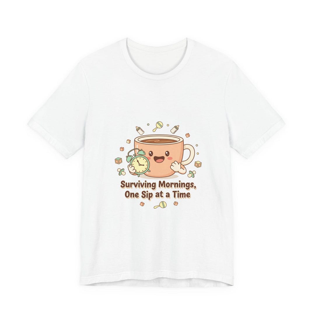 Surviving Mornings Tee | Mom Life Tee, Morning Chaos Quote - Etsy