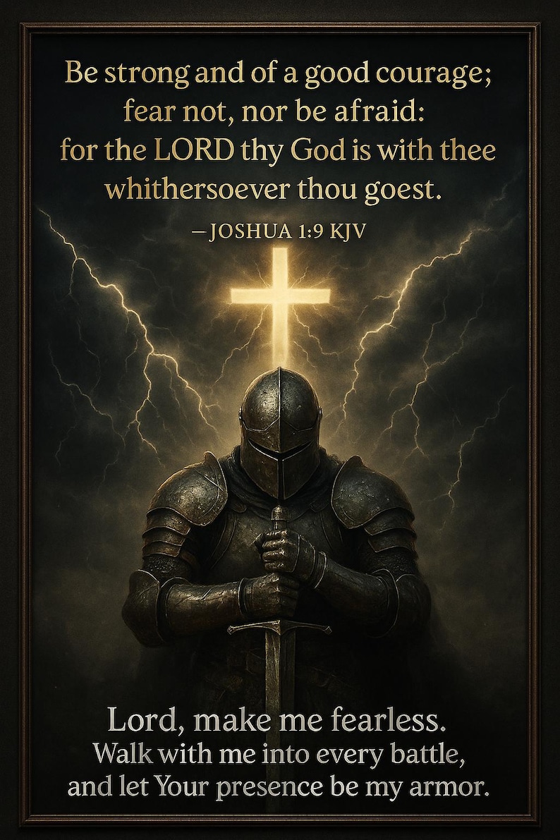Joshua 1:9 KJV Warrior Art – Scripture Wall Art Printable - Etsy