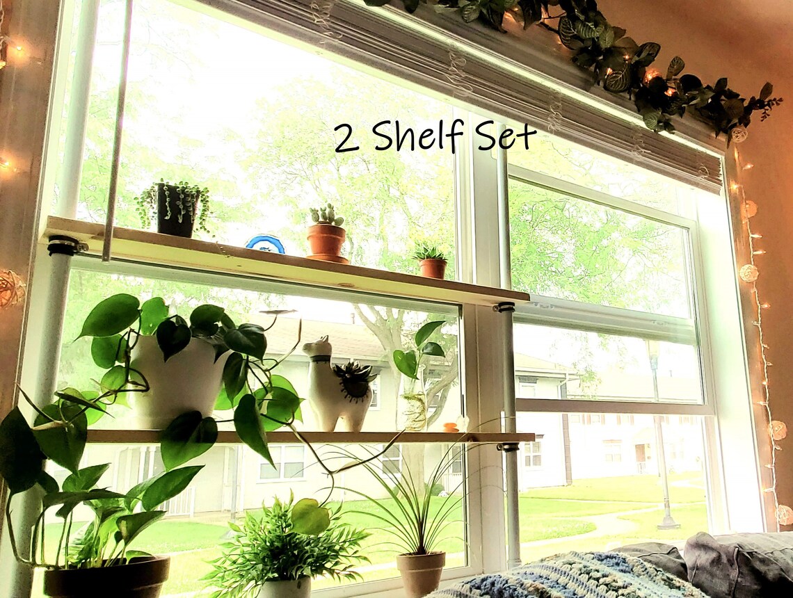 Window Plant Shelves Removable and Adjustable. No Drilling | Etsy