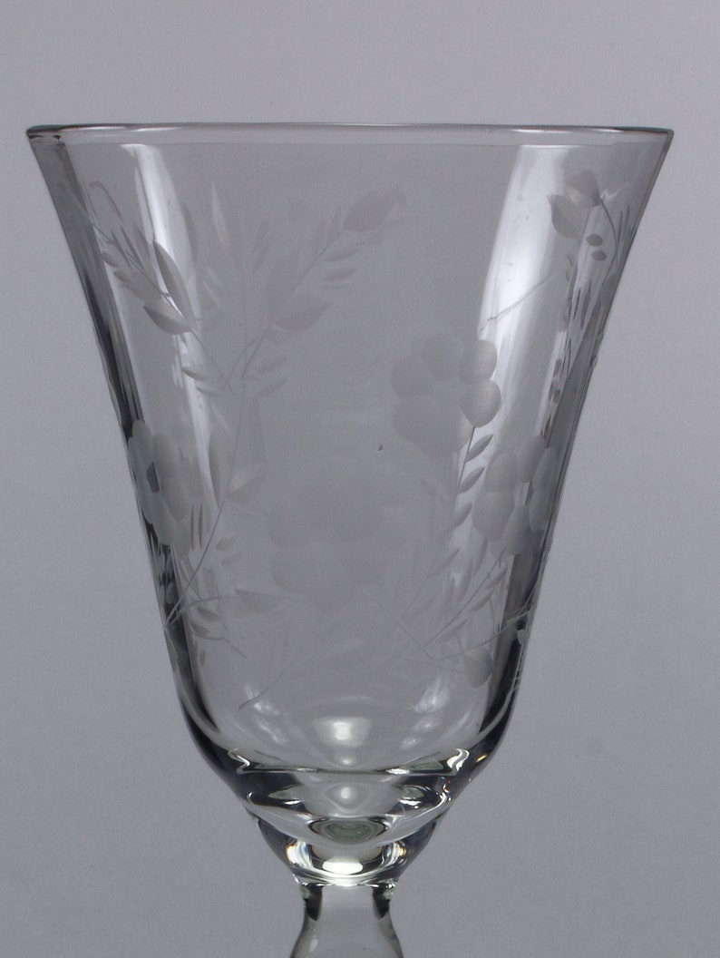 Pair of Vintage Cut Crystal Wine Goblets 7-1/2” Optic Gray Cut Crystal ...