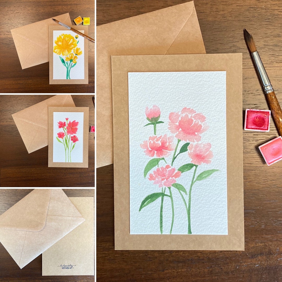 Blank 4x6 Greeting Card Original Hand-painted Watercolor & - Etsy
