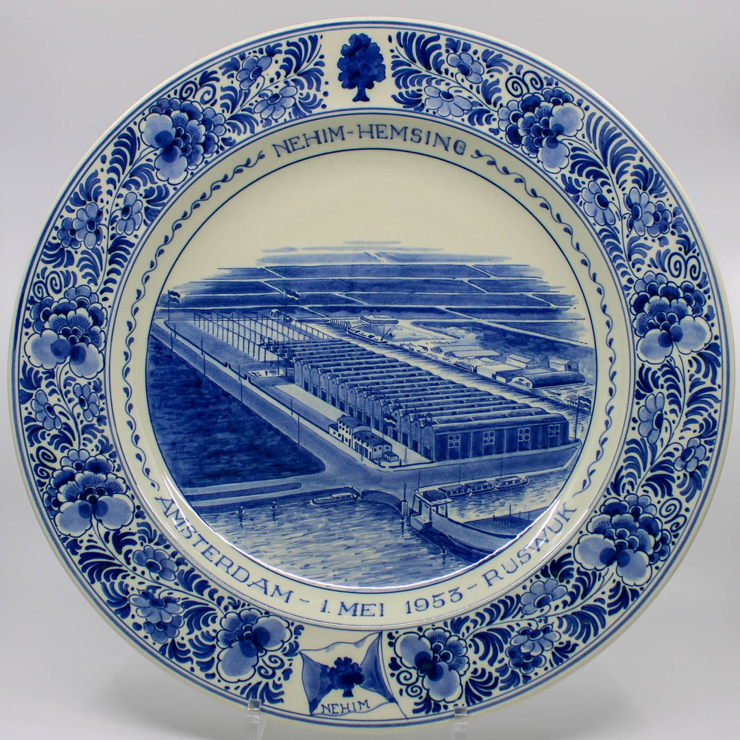 Delfts Blauw Bord ‘nehim-hemsing’ (plateelbakkerij RAM) - Etsy