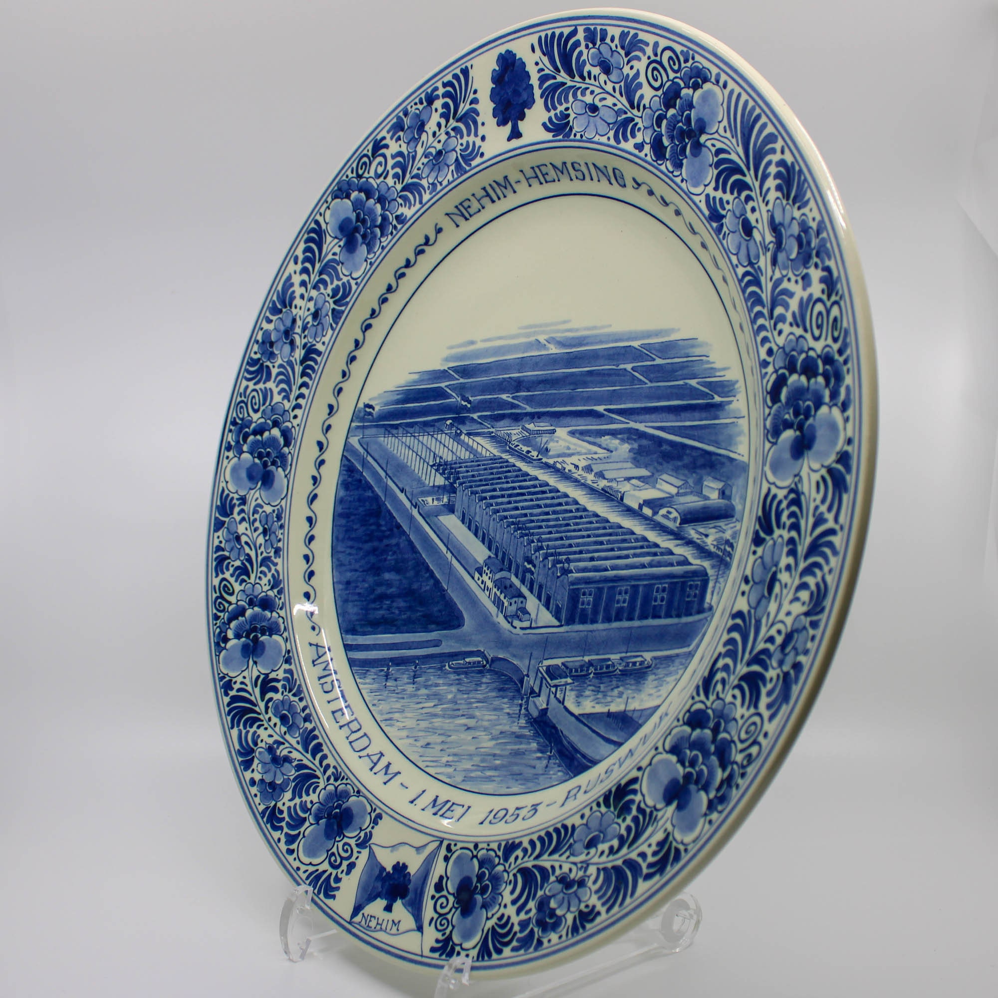 Delfts Blauw Bord ‘nehim-hemsing’ (plateelbakkerij RAM) - Etsy