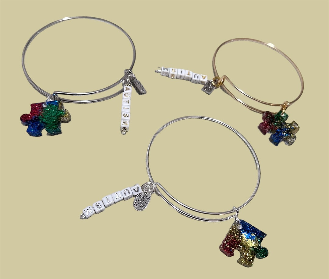 Autism Bangles, Resin Autism Bangles, Autism Bracelets, Autism ...