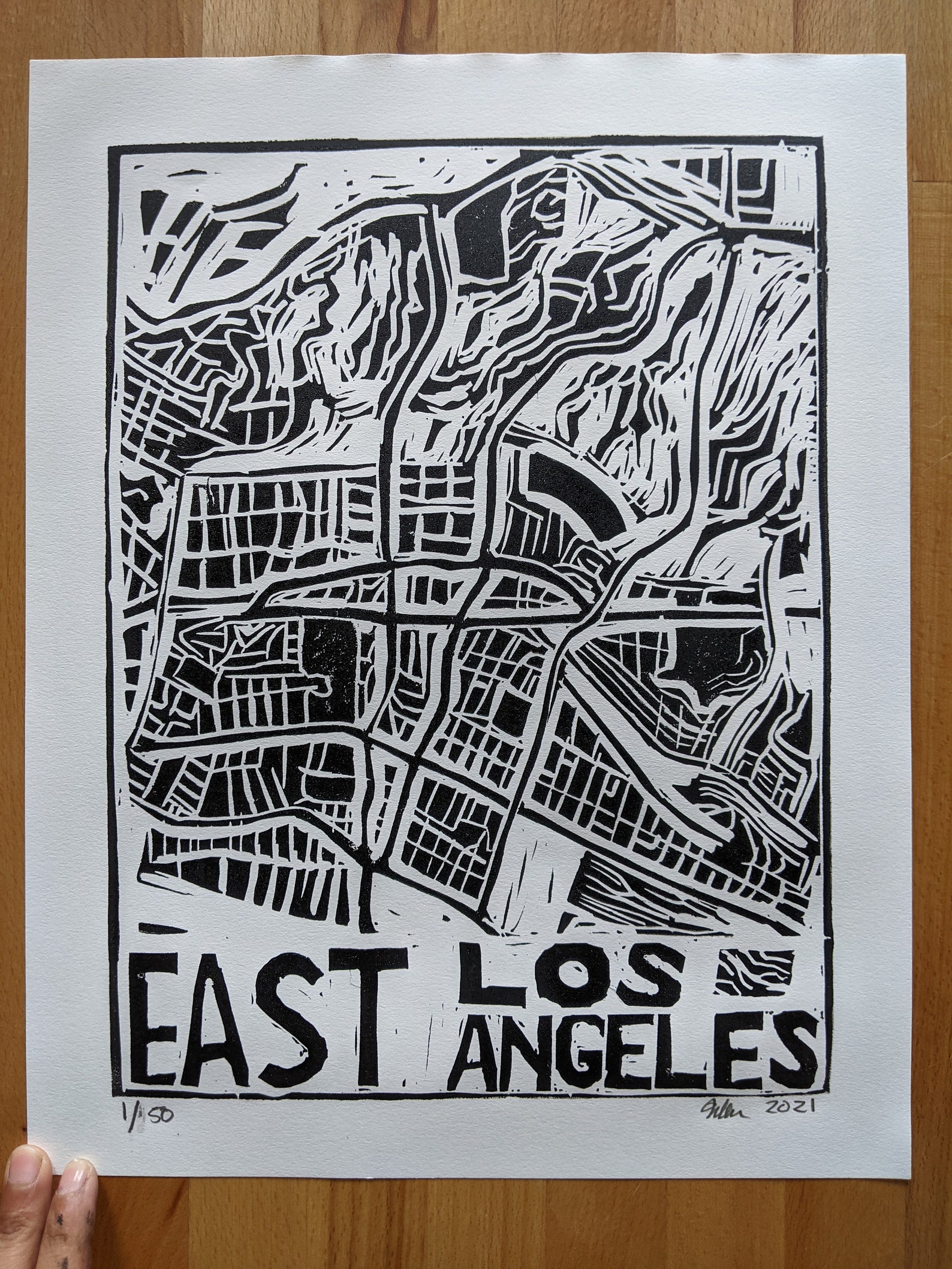 East Los Angeles Block Print Map (limited Edition) - Etsy
