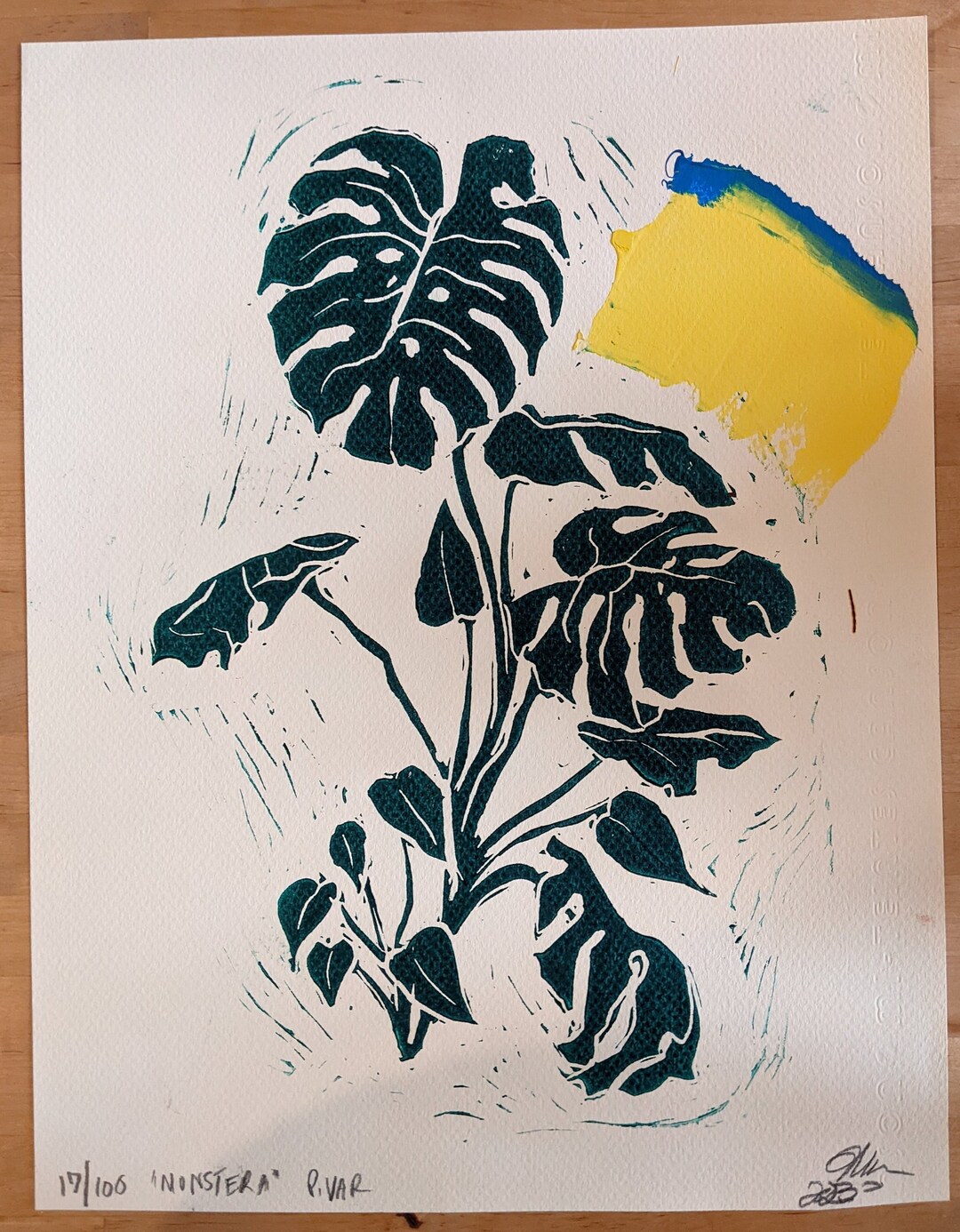 Monstera Block Print (limited Edition of 100 Prints) - Etsy