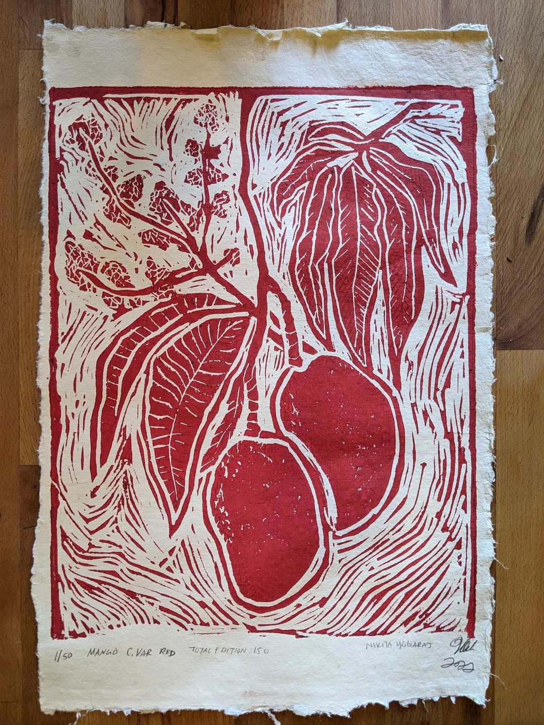 Mango Block Print (limited Edition of 150 Prints) - Etsy