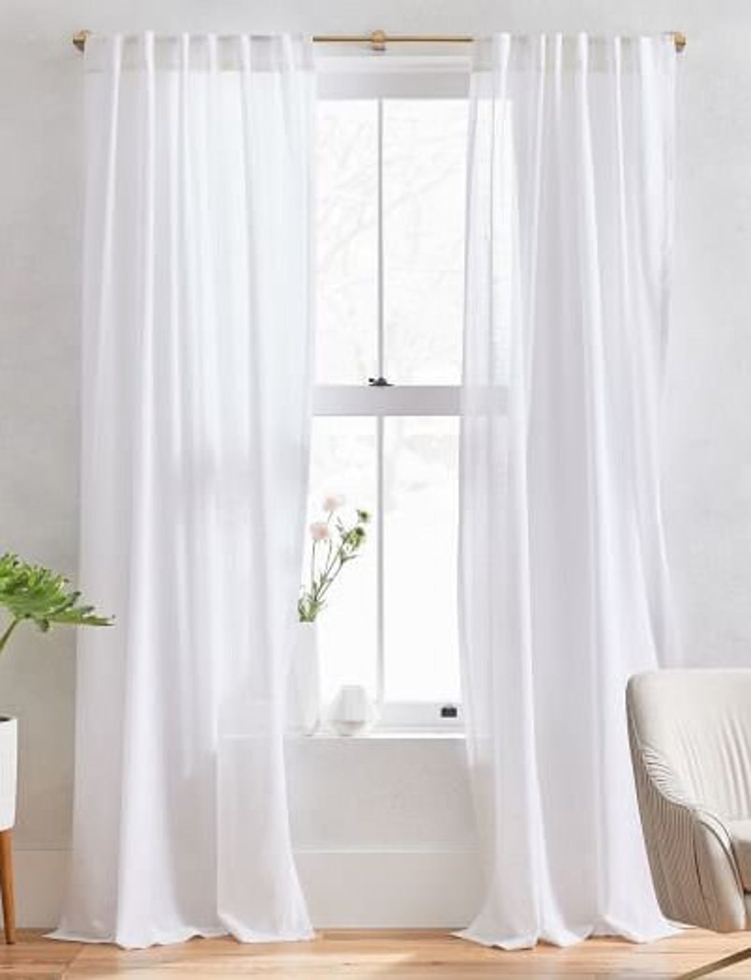 Cotton Linen, Cotton Drapes, Cotton Window Treatment, Cotton Valance ...