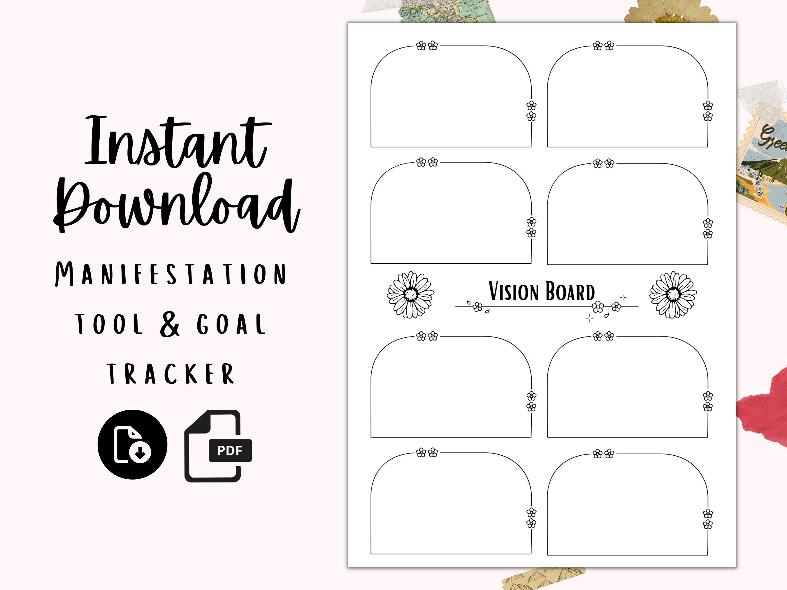 Manifestation Vision Board Template Vision and Goal Journal - Etsy