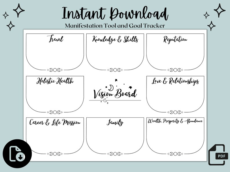 Manifestation Vision Board Template Vision and Goal Journal - Etsy