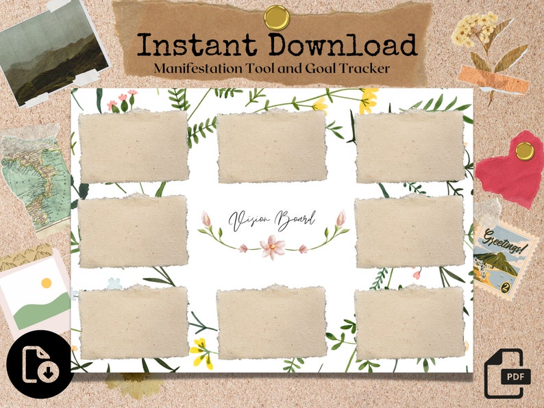 Manifestation Vision Board Template: Dream & Goal Journal (printable ...