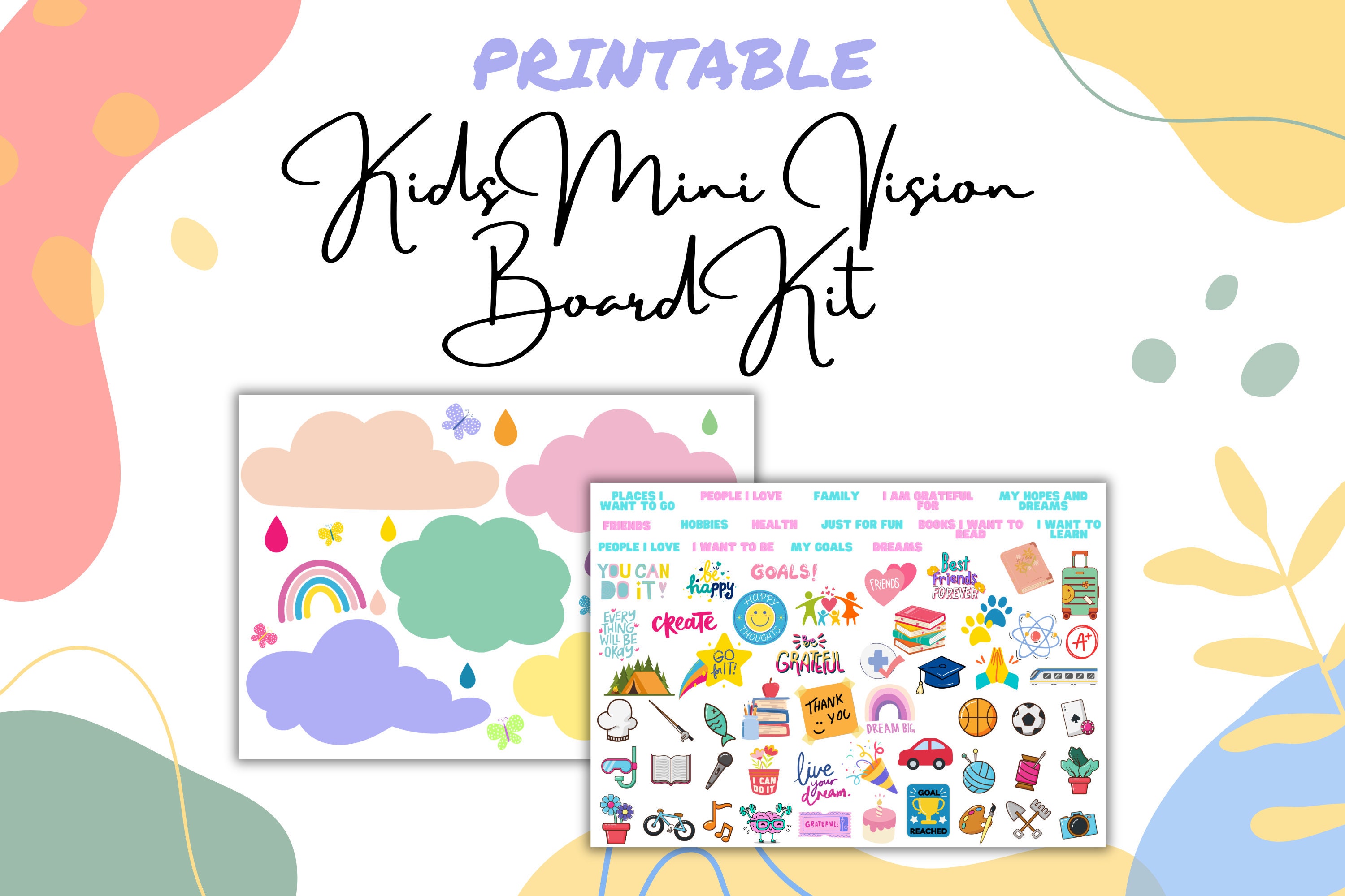 Kids Mini Vision Board Starter Kit, Goal Board, Dream Board, Mini Kit ...