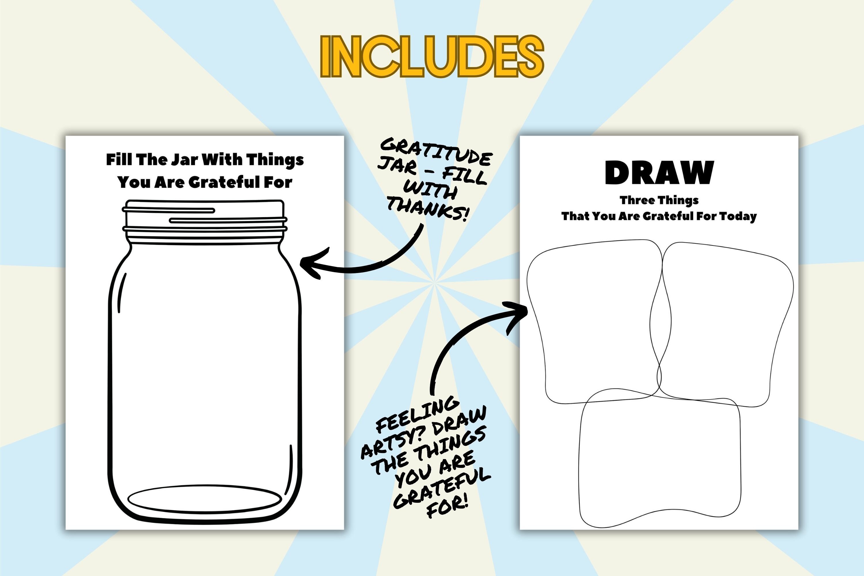 Mini Gratitude Journal Printable Pages, Gratitude Jar, Gratitude ...