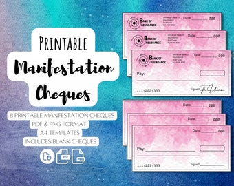 Printable Manifestation Checks Law of Attraction Checks - Etsy
