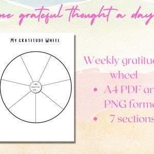 Printable Gratitude Wheels, Focus Wheel, Gratitude Journal Inserts ...