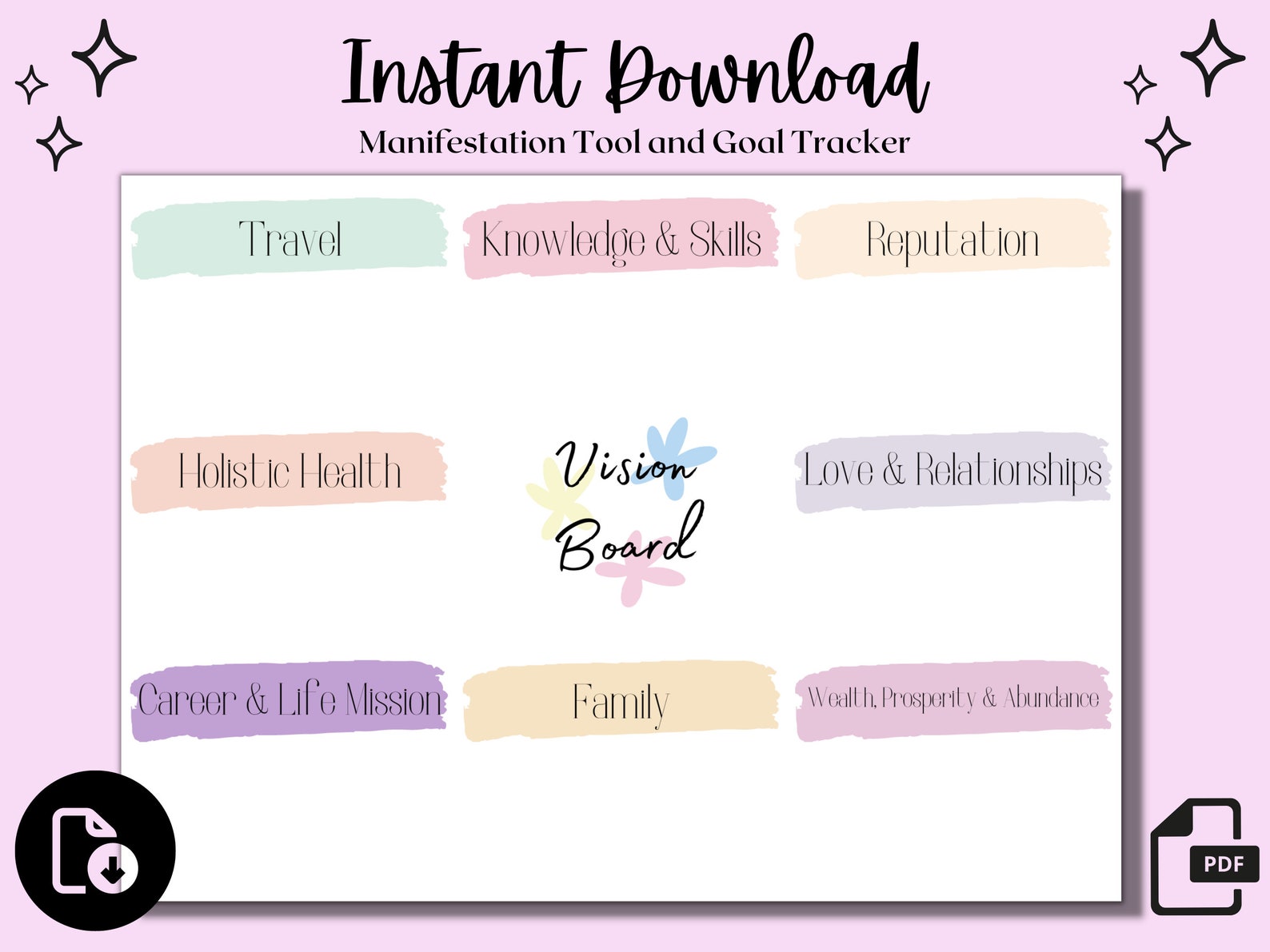 Manifestation Vision Board Template Vision and Goal Journal - Etsy